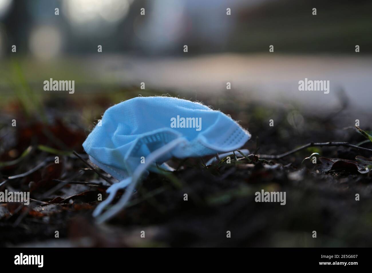 medical mask, everyday mask, used everyday mask thrown on the street ...