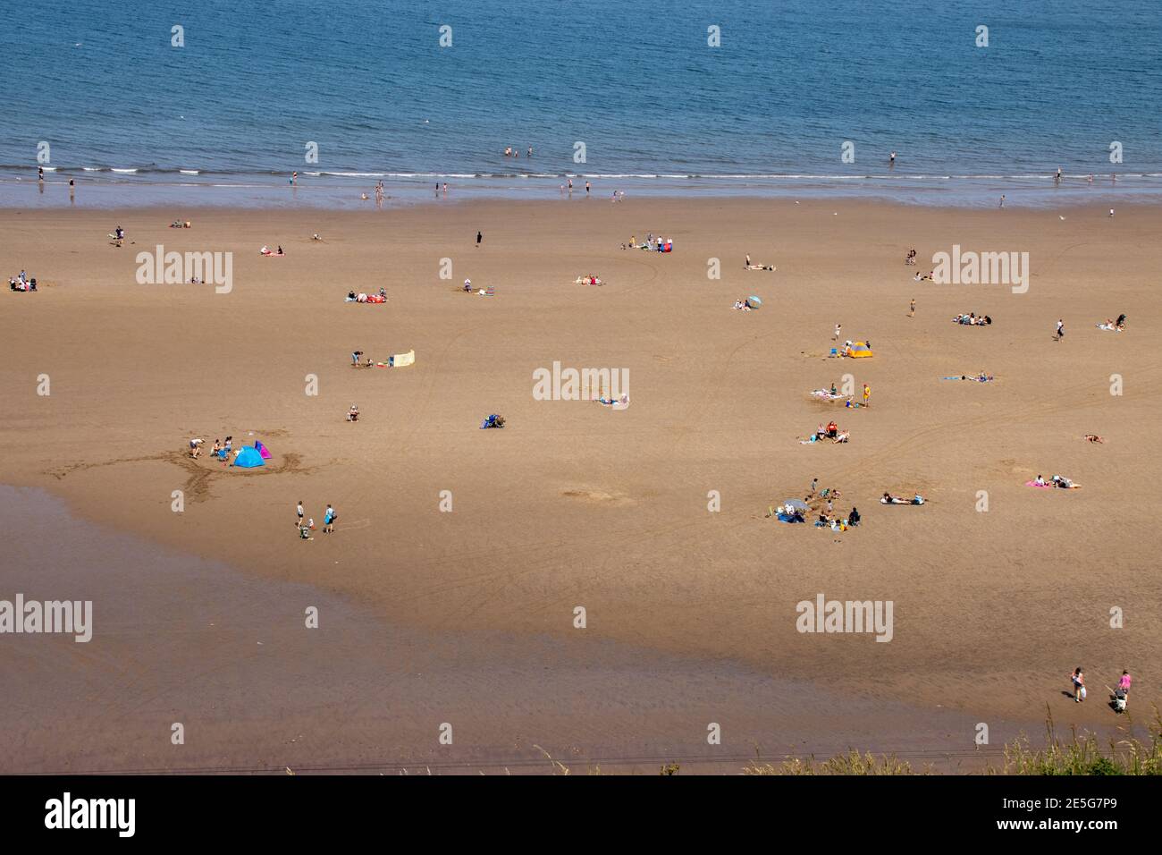 Aerial photo of the beautiful town of Whitby in the UK in North ...