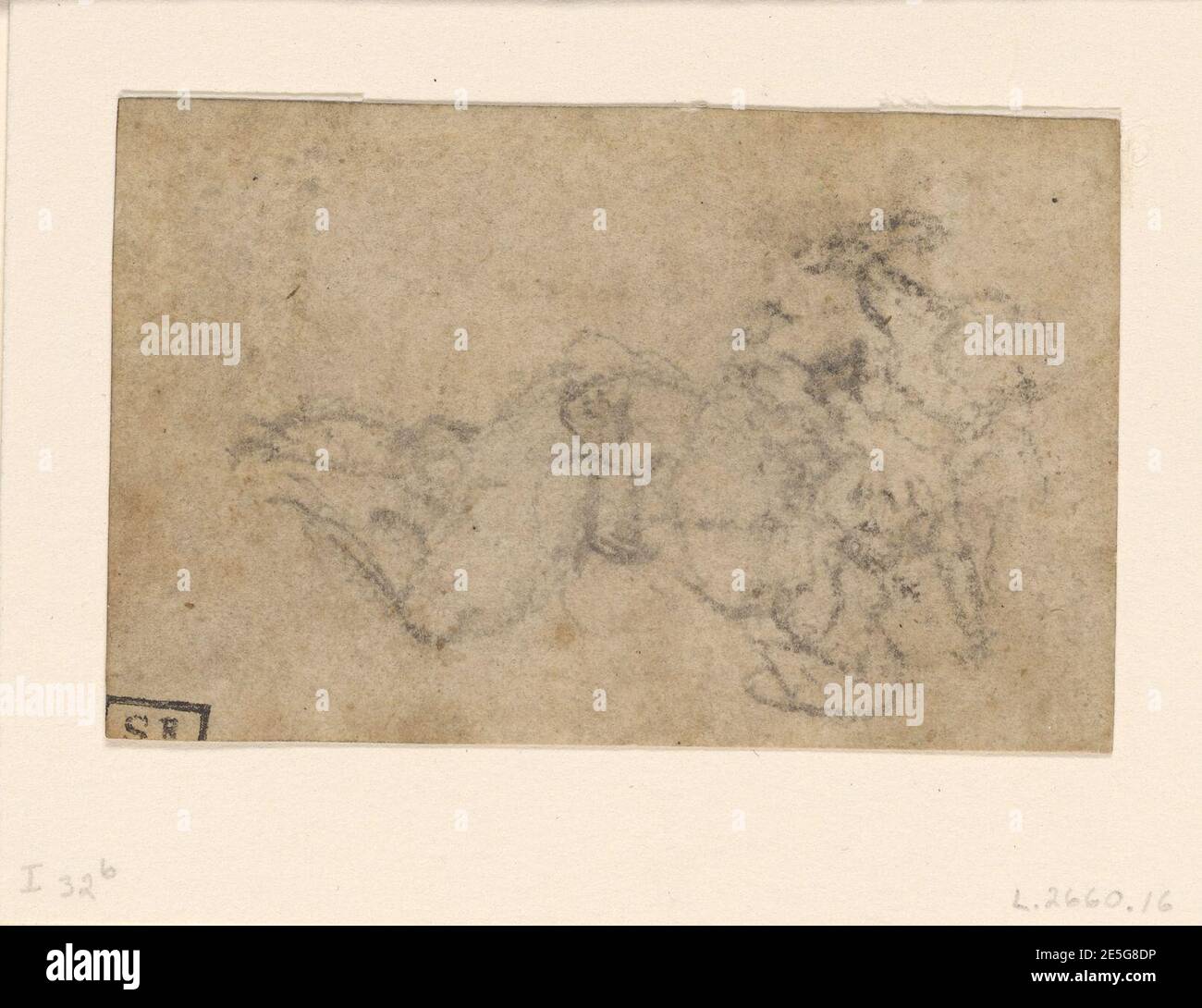 Michelangelo - David and Goliath. Verso Ruled Architectural Studies, ca ...