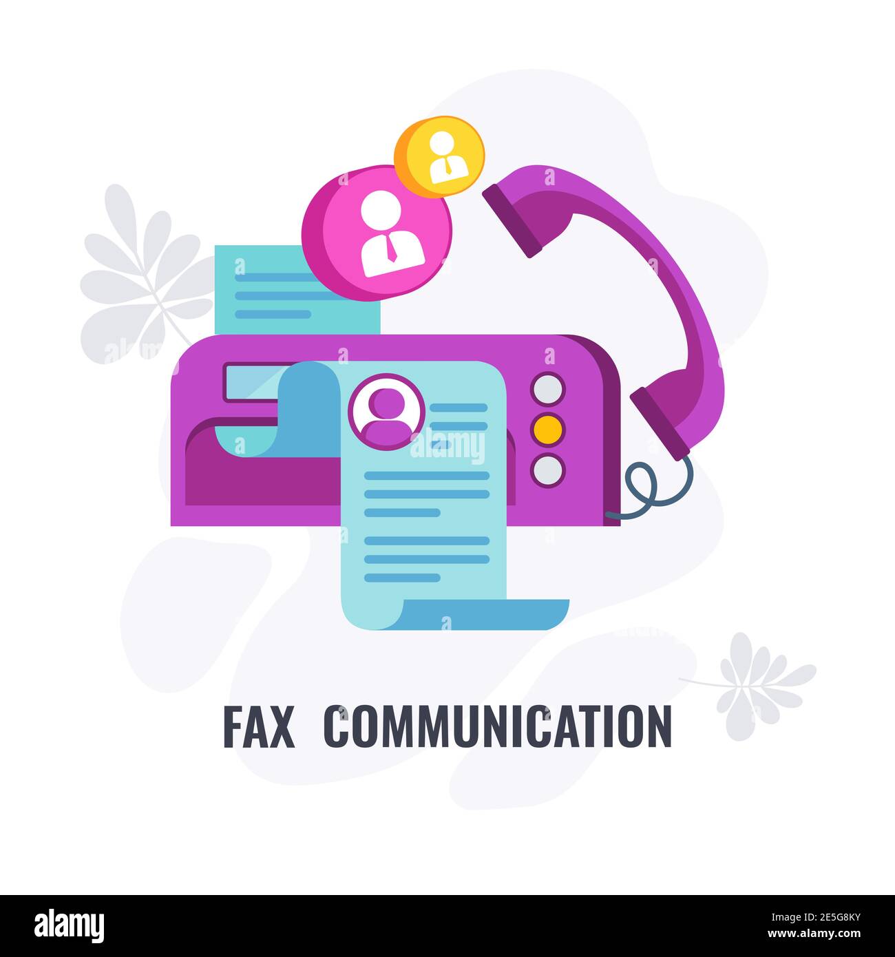Fax communication infographic icon. Flat vector banner with icon Stock ...