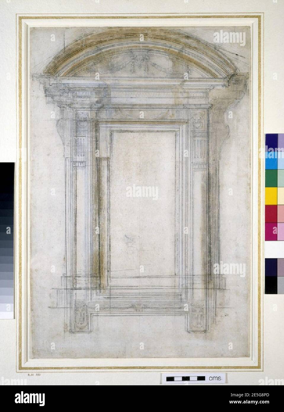 Michelangelo - Recto Design for a window, WA1846.79 Stock Photo - Alamy