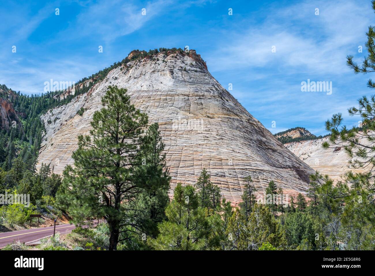 The Checkerboard Mesa in Zion National Park, Utah Stock Photo - Alamy
