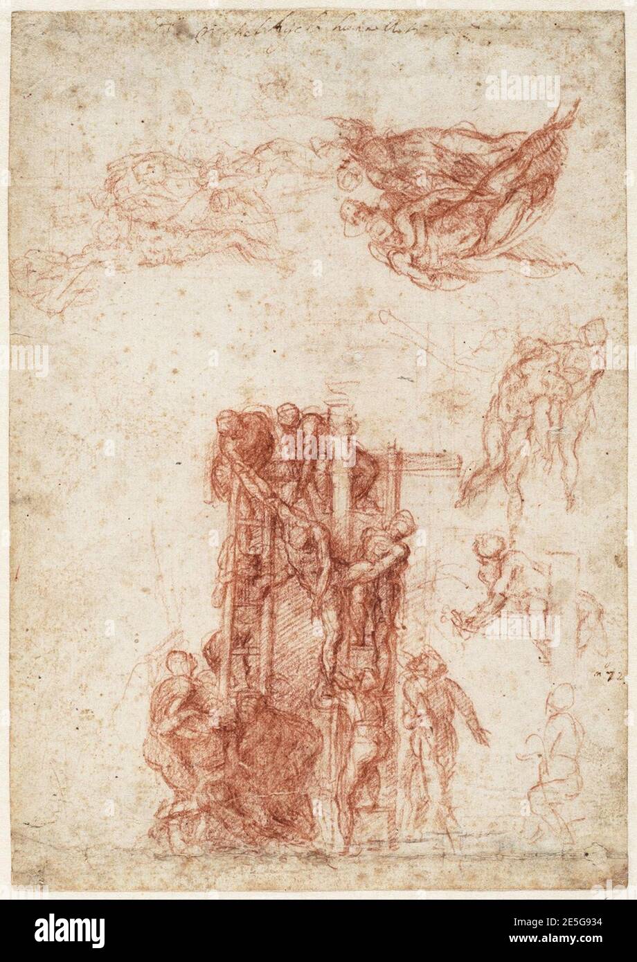 Michelangelo - Study for a Deposition, A 025 recto Stock Photo - Alamy