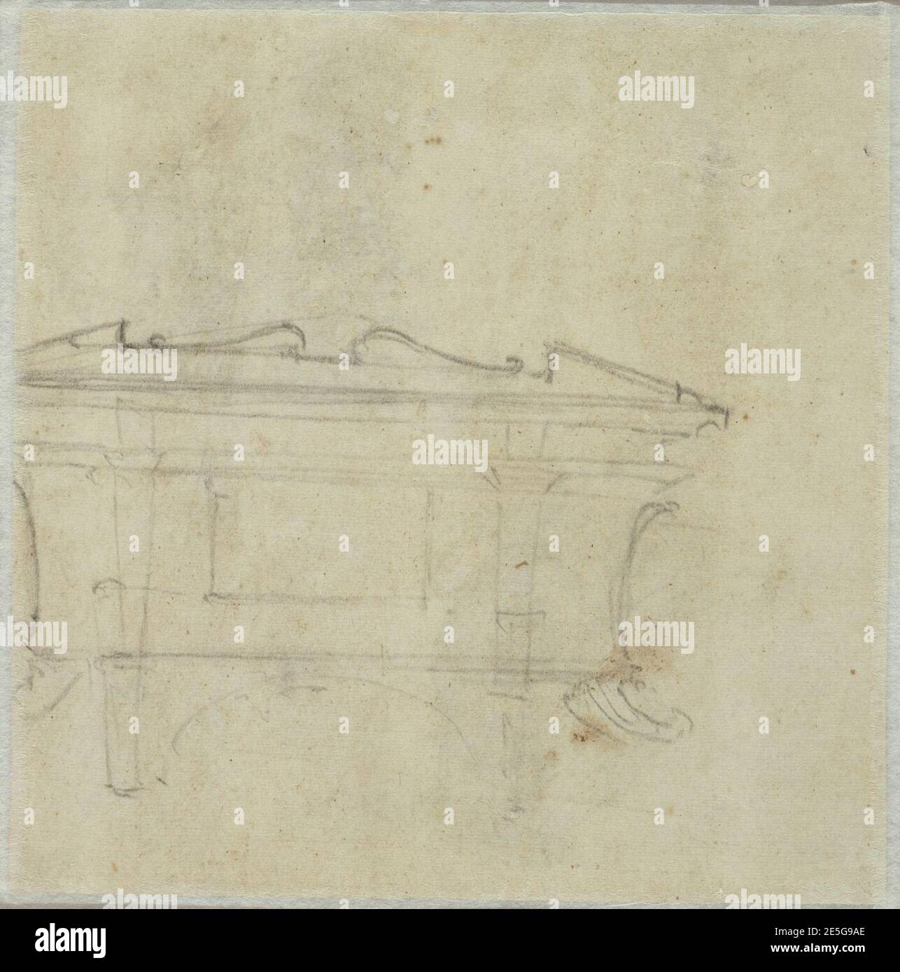 Michelangelo - verso Study for a Sarcophagus in the New Sacristy of San ...