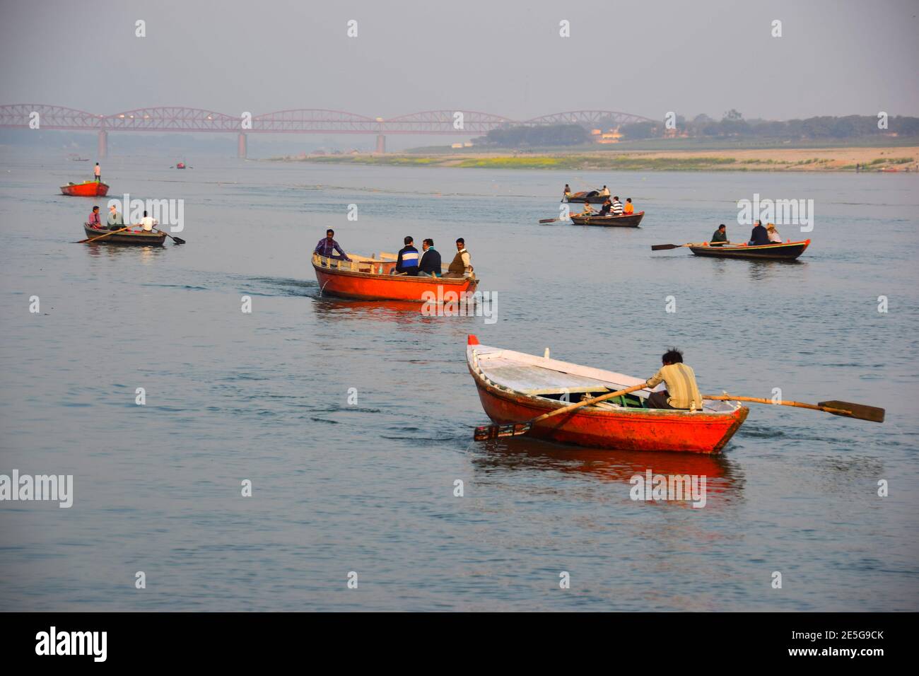 Rowing Boats, Ganges River, Varanasi, India Stock Photo - Alamy
