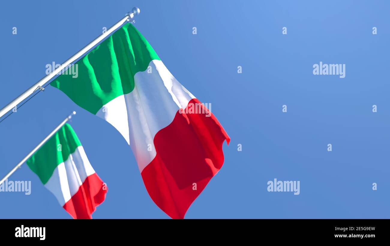 Italian flag blowing in wind hi-res stock photography and images - Alamy