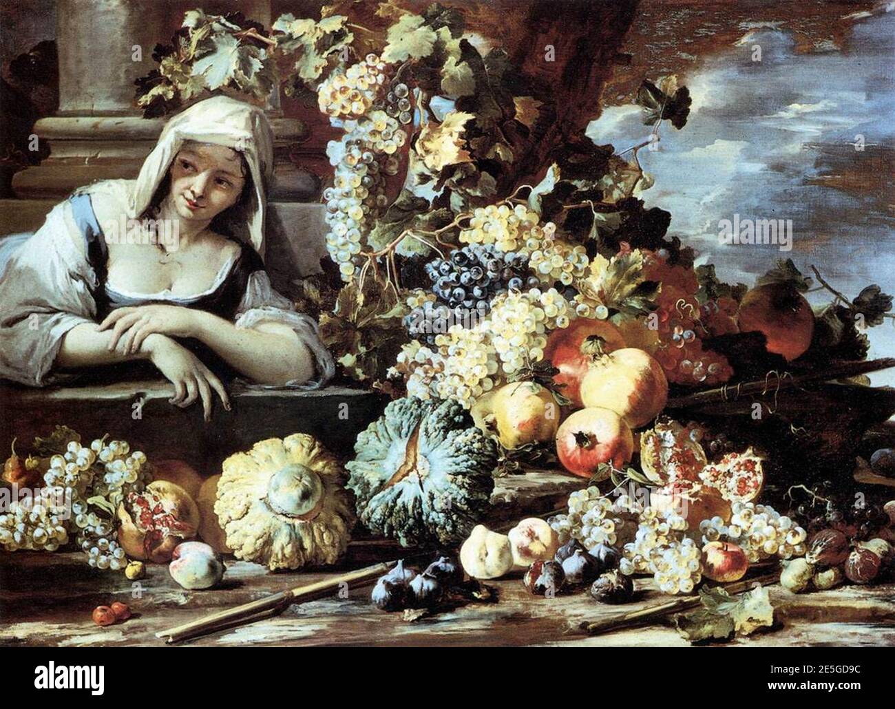 Michele Pace Del Campidoglio - Still-Life with a Female Figure Stock ...
