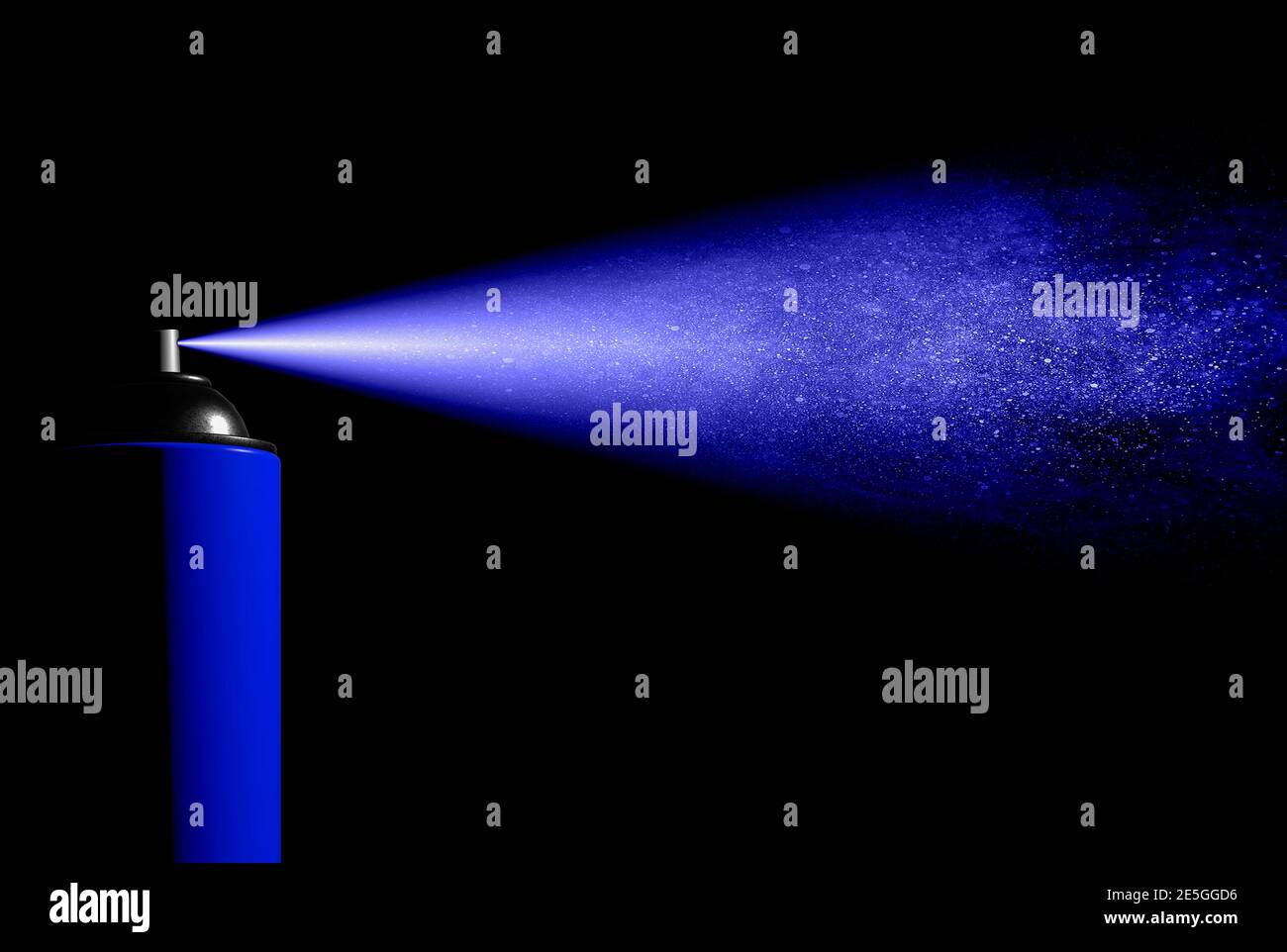 Blue vibrant spray paint on a black background 3d render Stock Photo ...