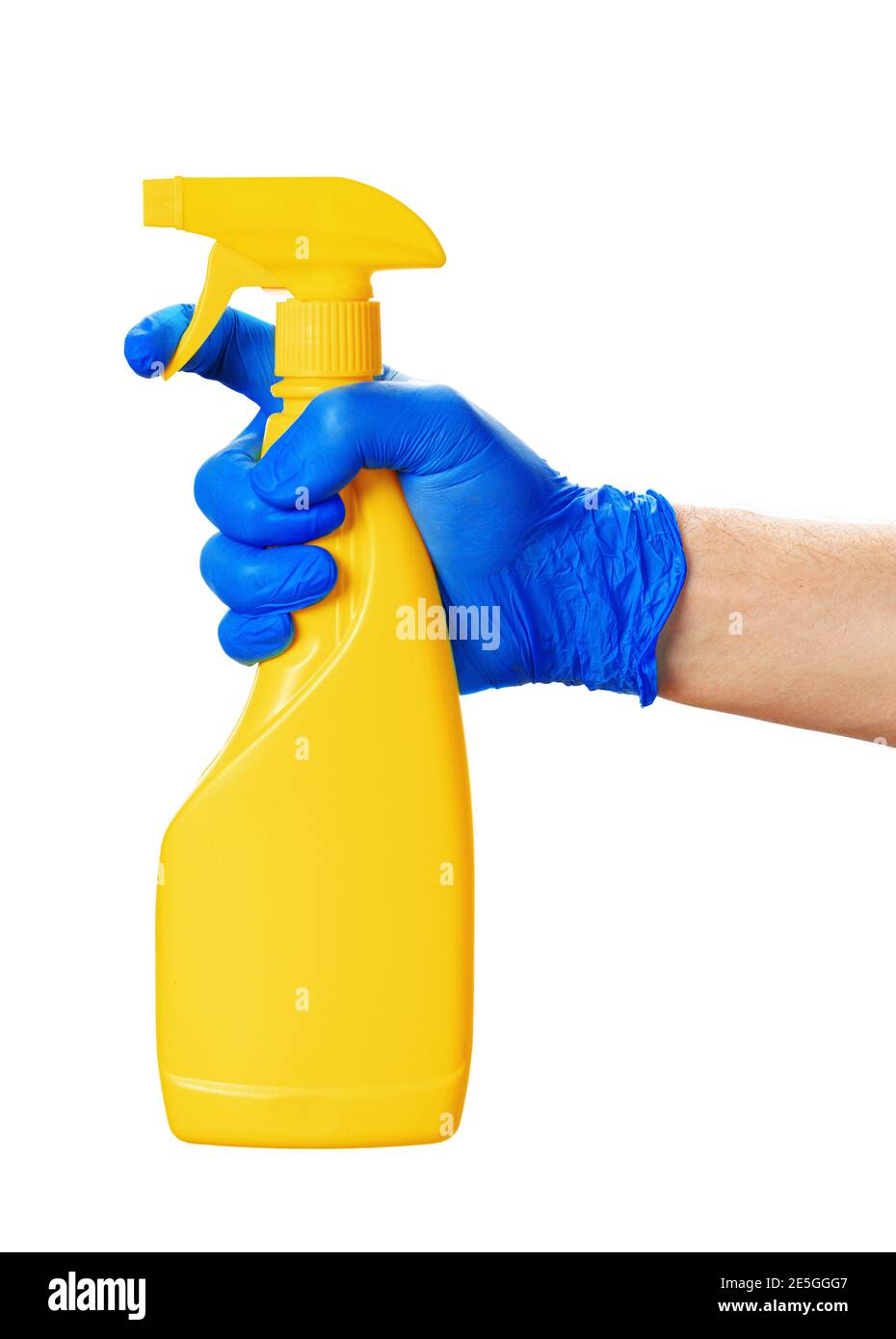 hand holding spray bottles isolated against white background Stock ...