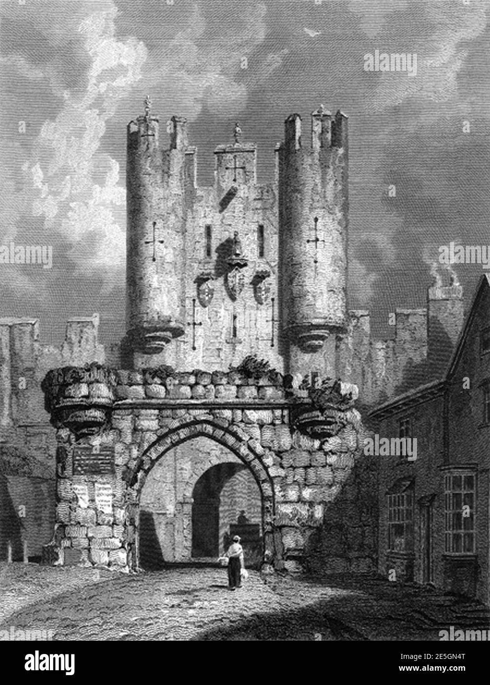 Micklegate Bar etching Stock Photo - Alamy