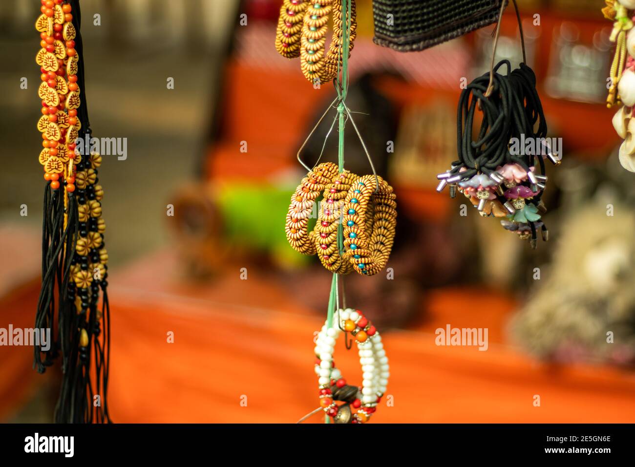 Handicraft that made of many types of sea oysters and other wood ...