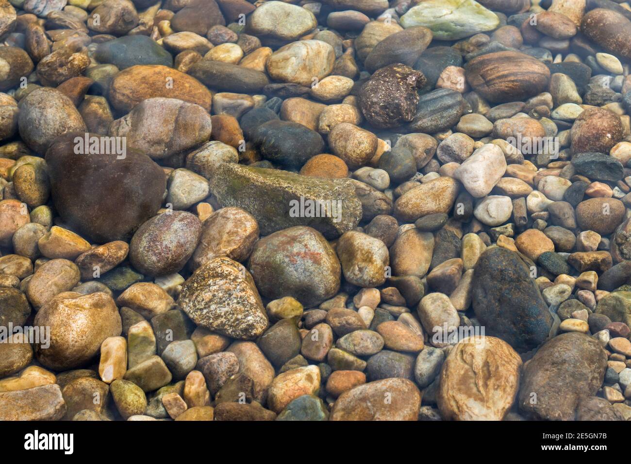 Many small and many colors stones under sea clean water Stock Photo - Alamy