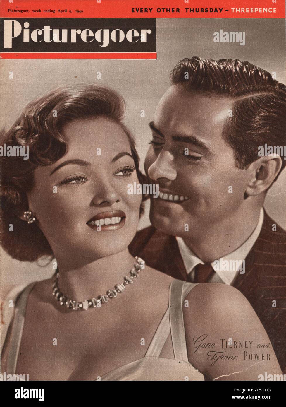 1949 Picturegoer front cover Jene Tierney and Tyrone Power Stock Photo ...