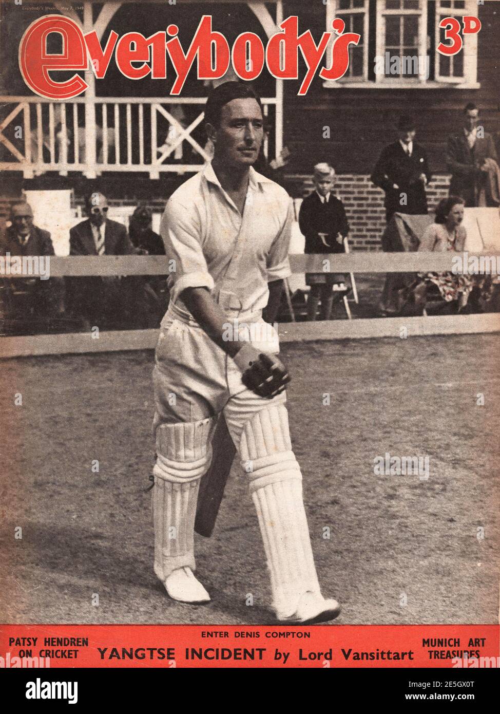 1949 Everybody's Cricketer Denis Compton Stock Photo - Alamy