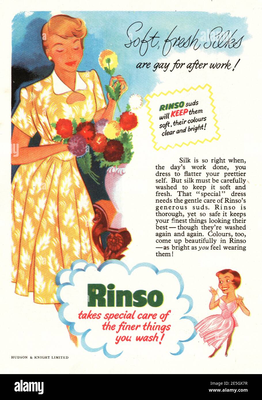 1950 UK Magazine Advert Rinso washing powder Stock Photo - Alamy