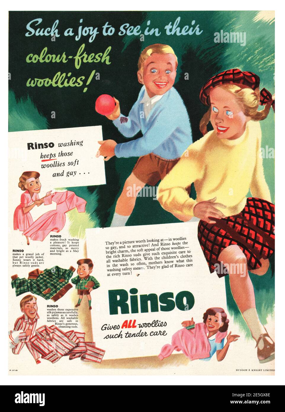 1950 UK Magazine Advert Rinso washing powder Stock Photo - Alamy