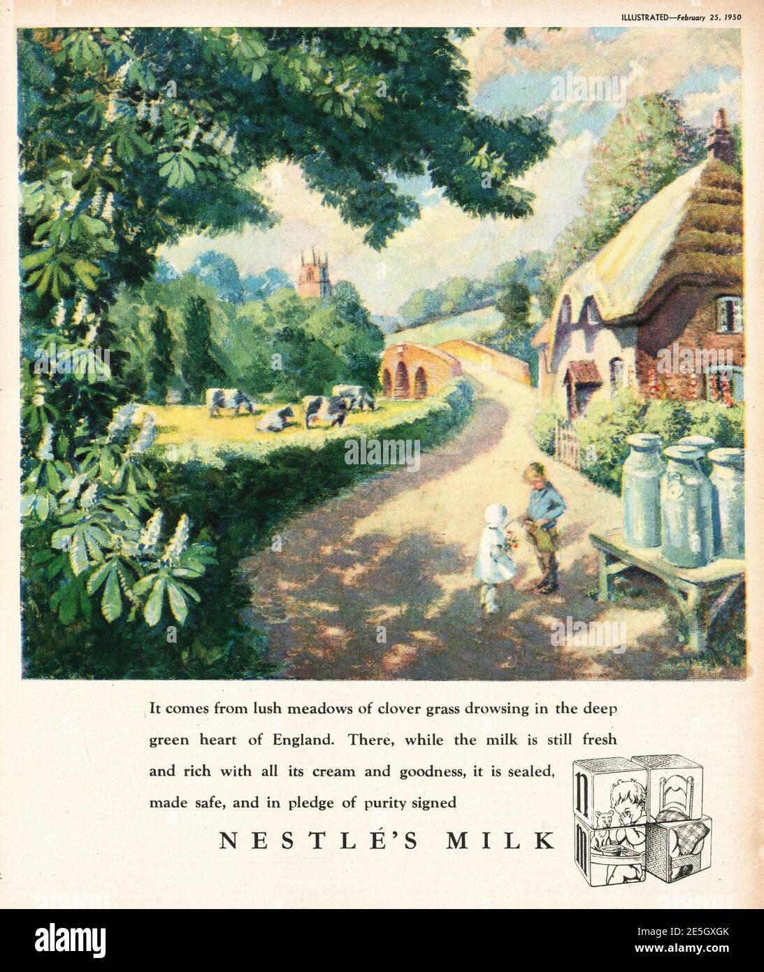 1950 UK Magazine Advert Nestle's Milk Stock Photo - Alamy
