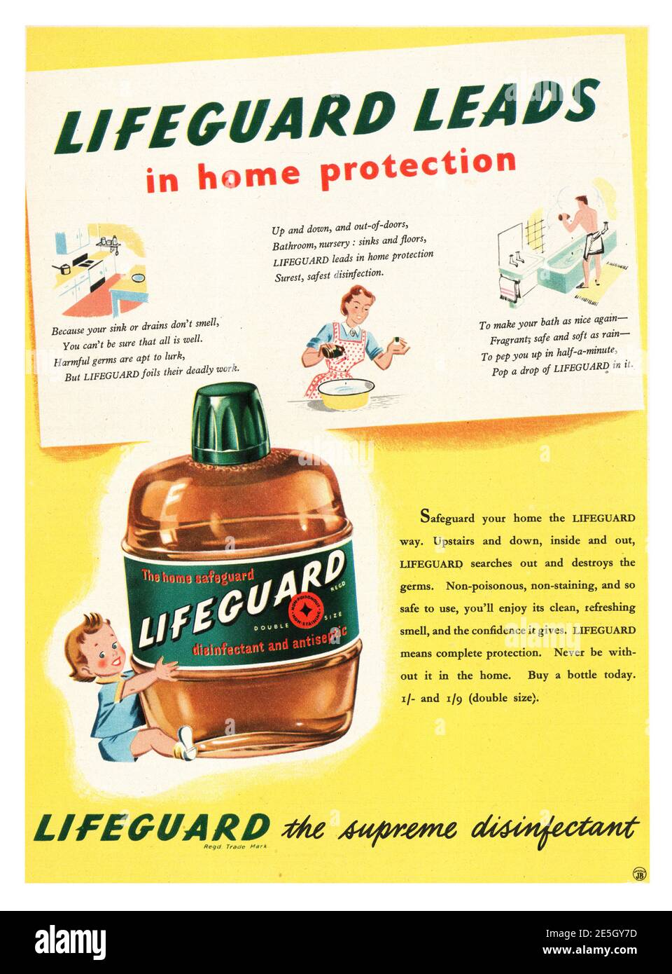 1950 UK Magazine Advert Lifegaurd Disinfectant Stock Photo - Alamy