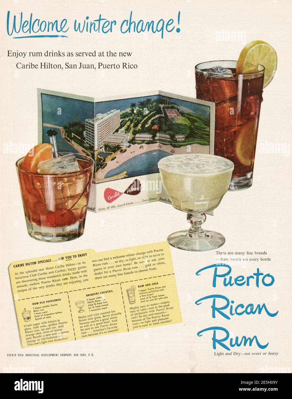 1950 U.S. Magazine Puerto Rican Rum Advert Stock Photo - Alamy