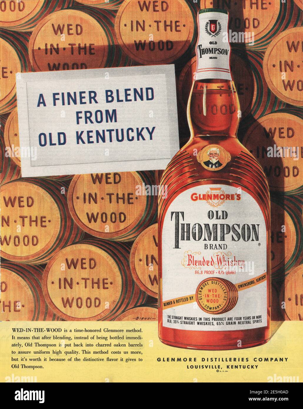 1950 U.S. Magazine Old Thompson Whiskey Advert Stock Photo - Alamy