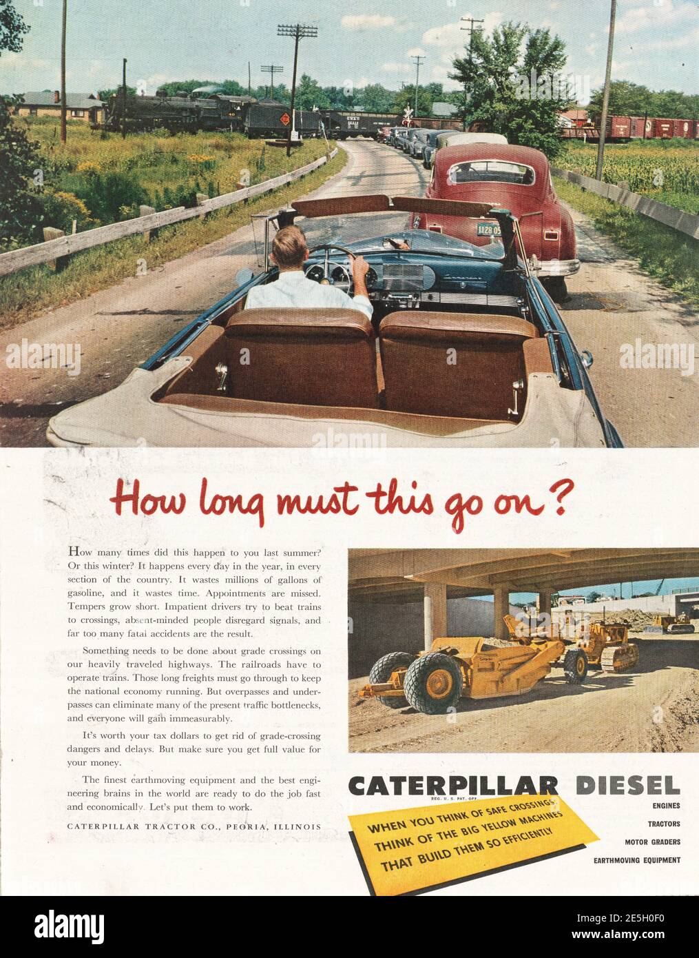 1950 U.S. Magazine Caterpillar Tractor Company Advert Stock Photo - Alamy
