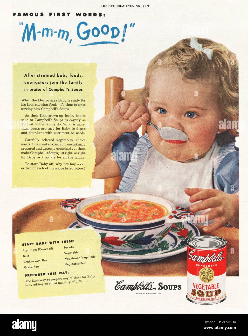 1950 U.S. Magazine Campbell's Soups Advert Stock Photo - Alamy