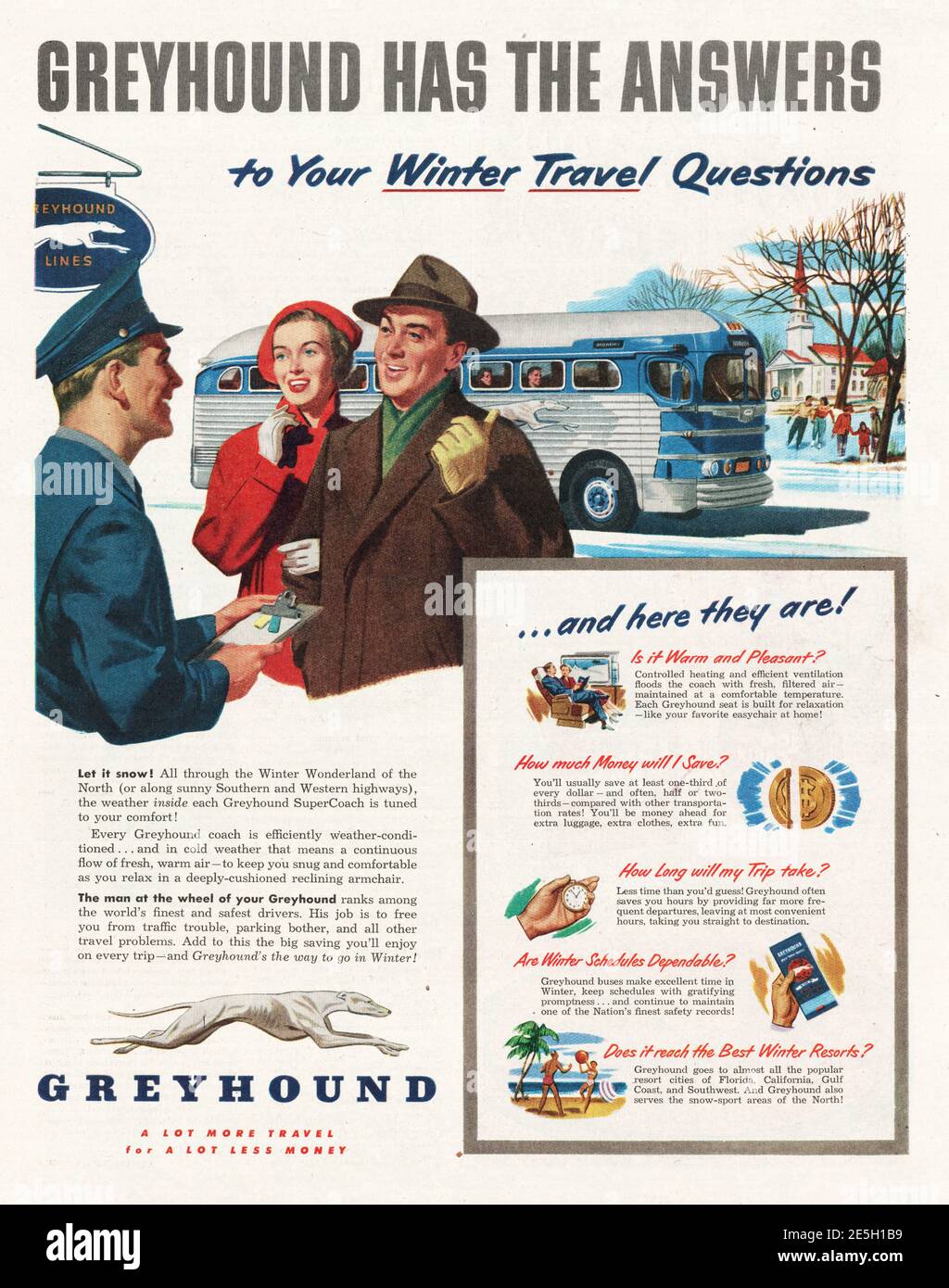 1950 U.S. Magazine Greyhound Lines Advert Stock Photo - Alamy