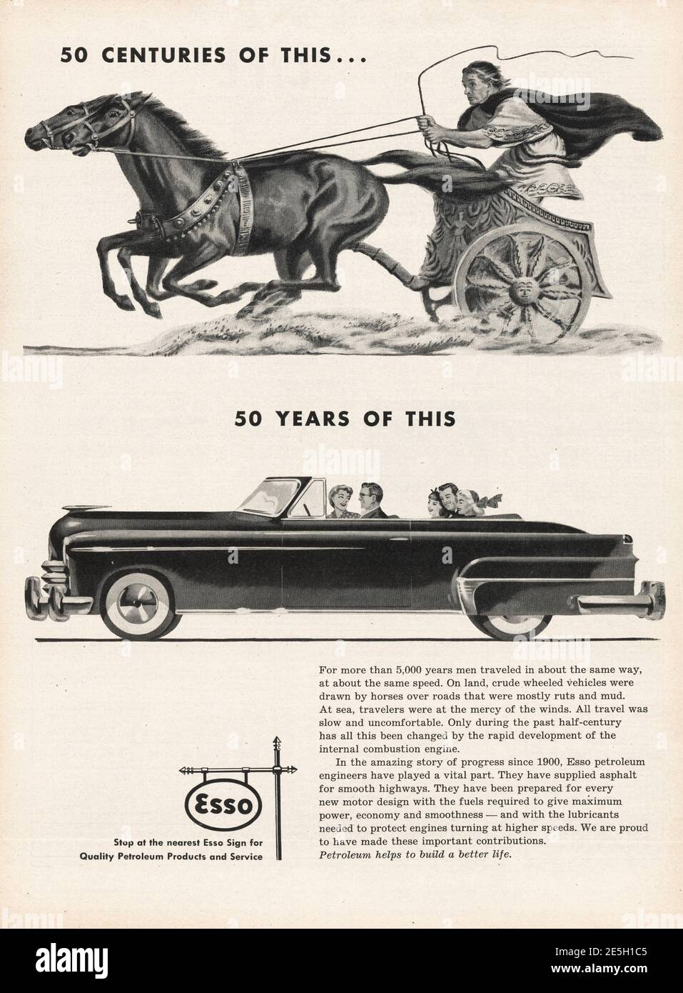 1950 U.S. Magazine Esso Advert Stock Photo - Alamy