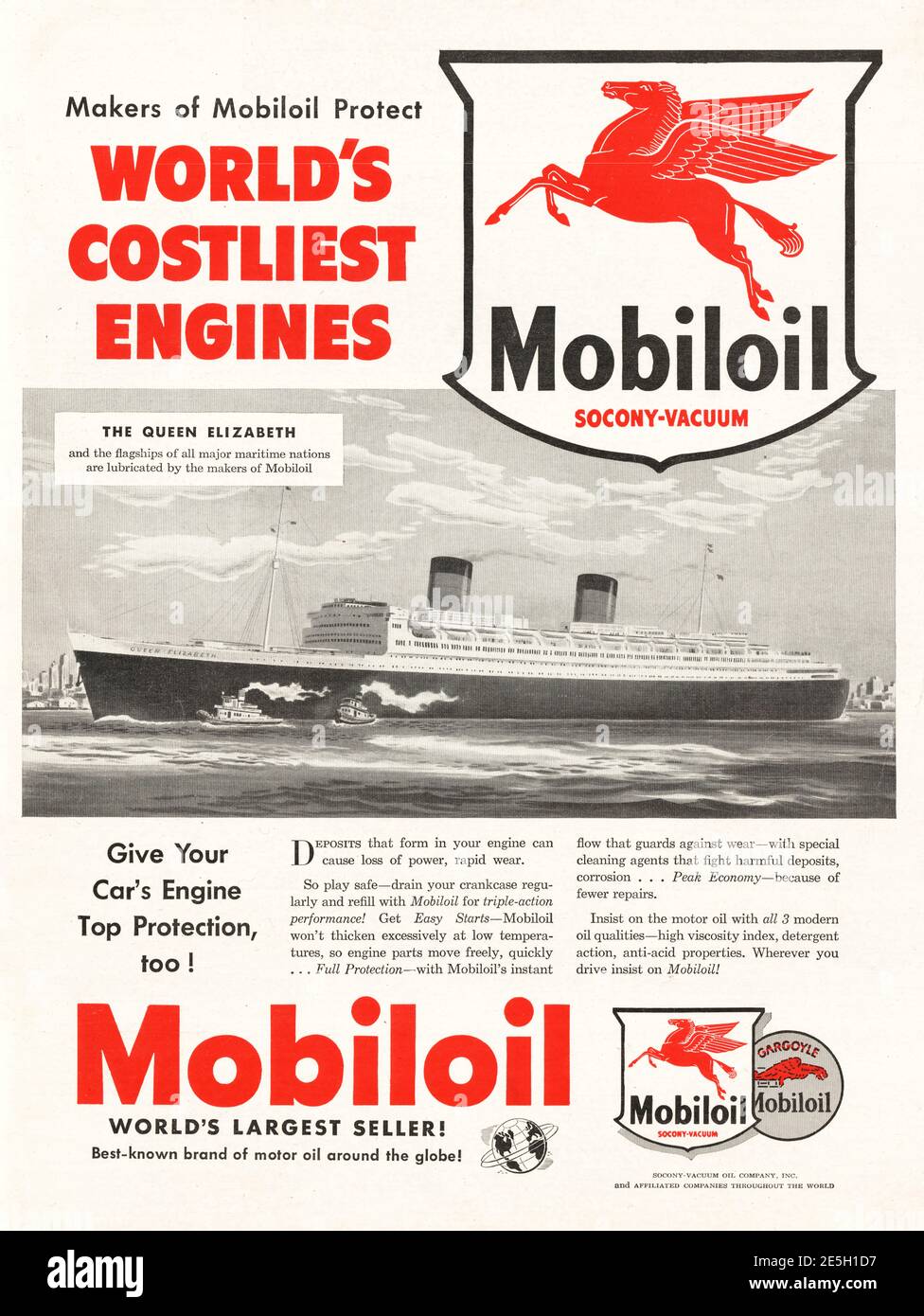 1950 U.S. Magazine Mobil Oil Advert Stock Photo - Alamy