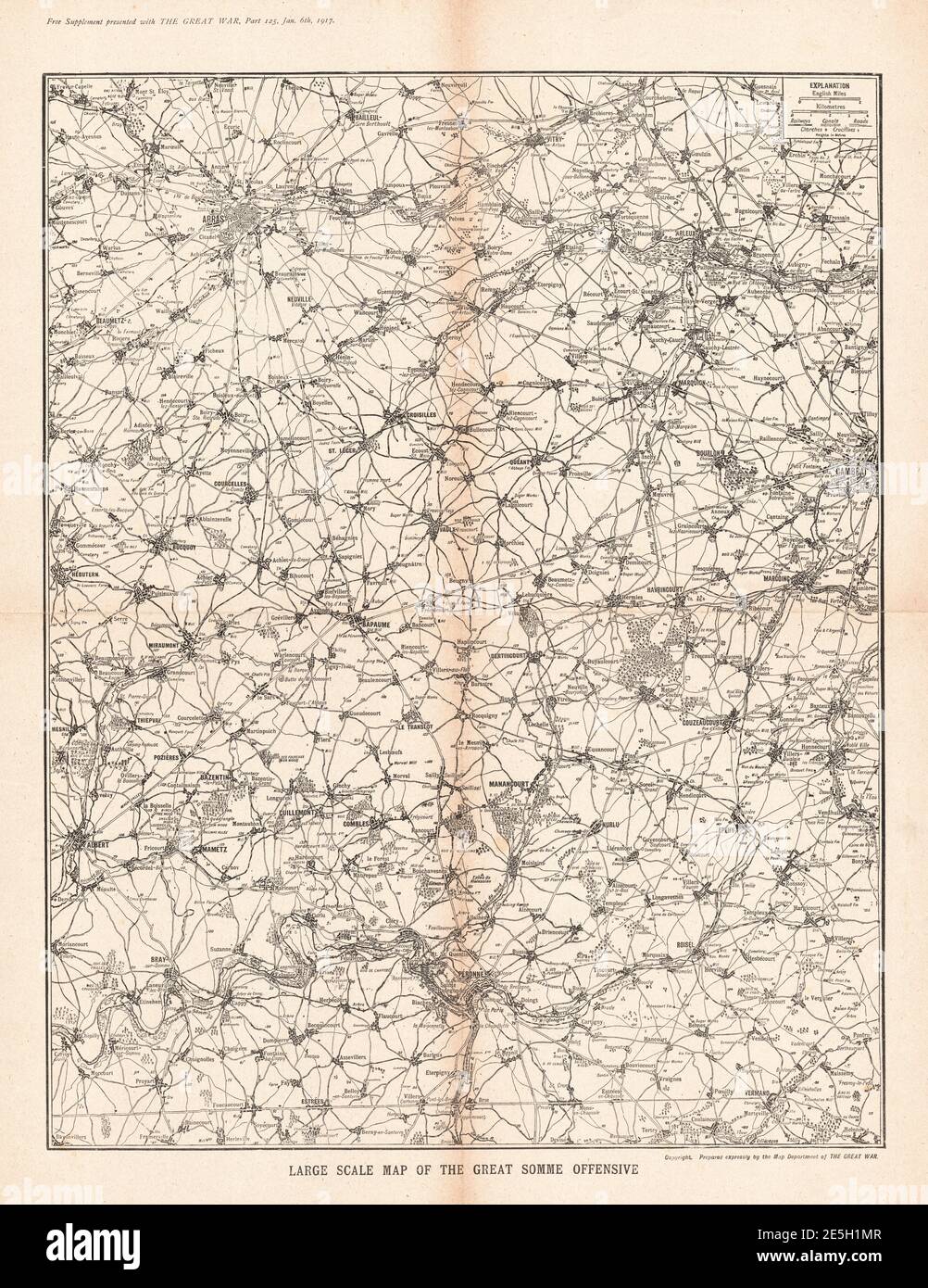 1917 Map of the Somme Offensive Stock Photo - Alamy