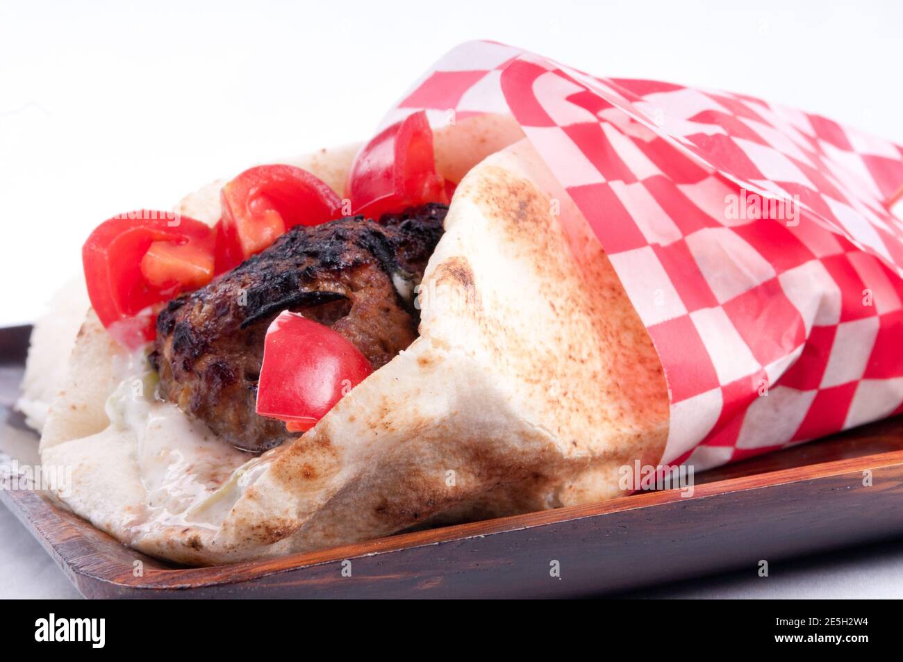 lean ground lamb gyro with rice and peas Stock Photo - Alamy