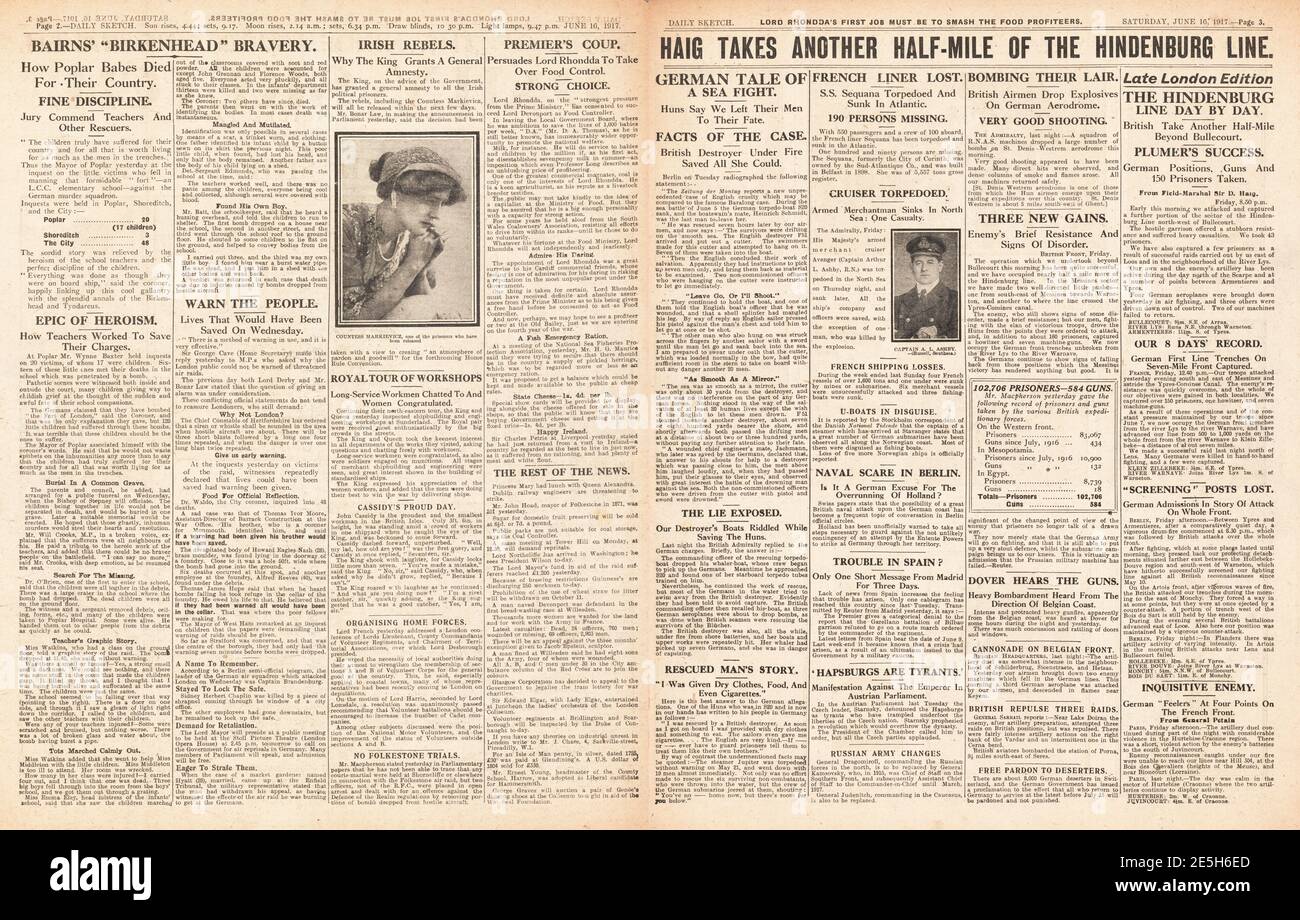 1917 Daily Sketch Victims of Gotha Raids on London Stock Photo - Alamy