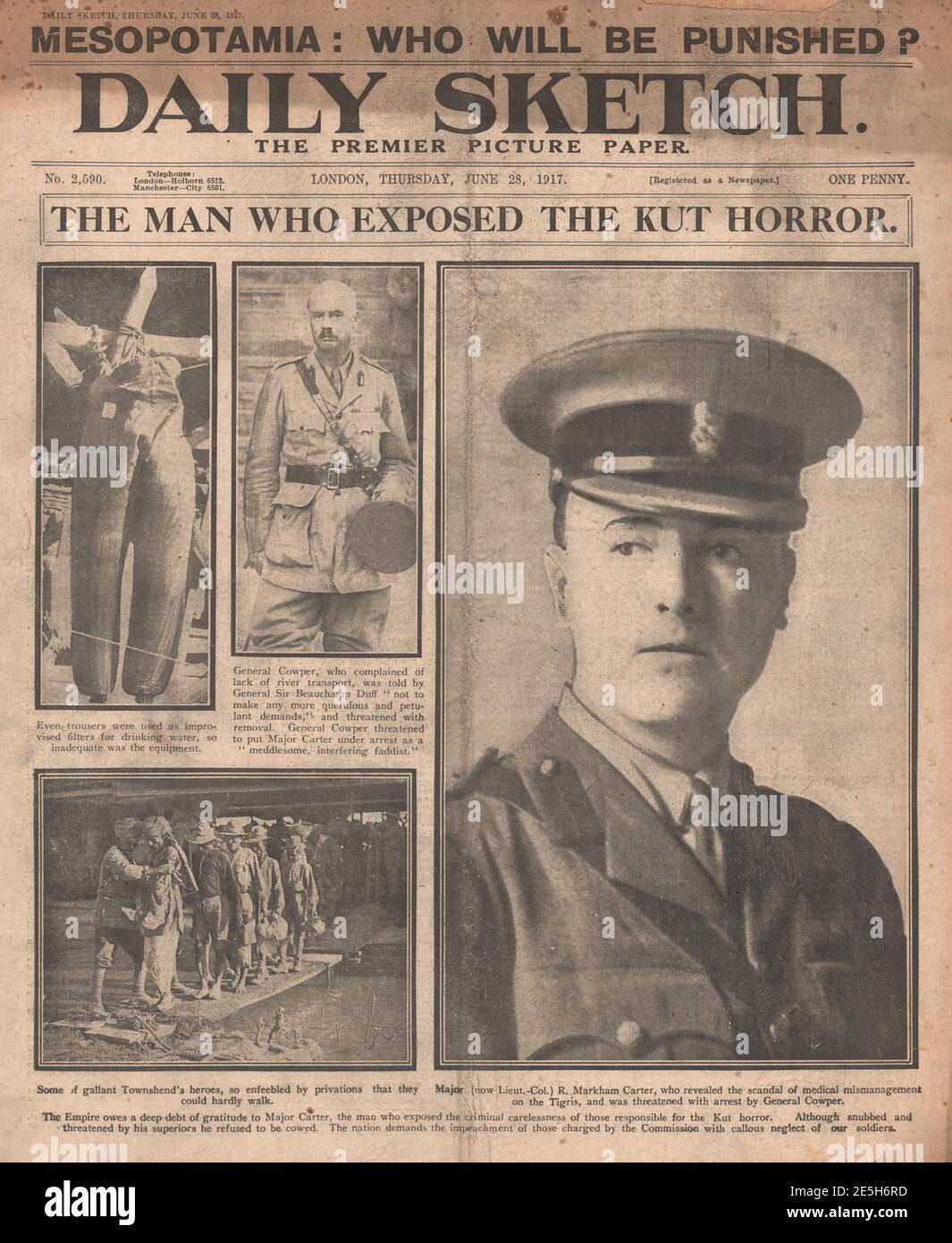 1917 Daily Sketch General Sir Charles Townshend Stock Photo - Alamy