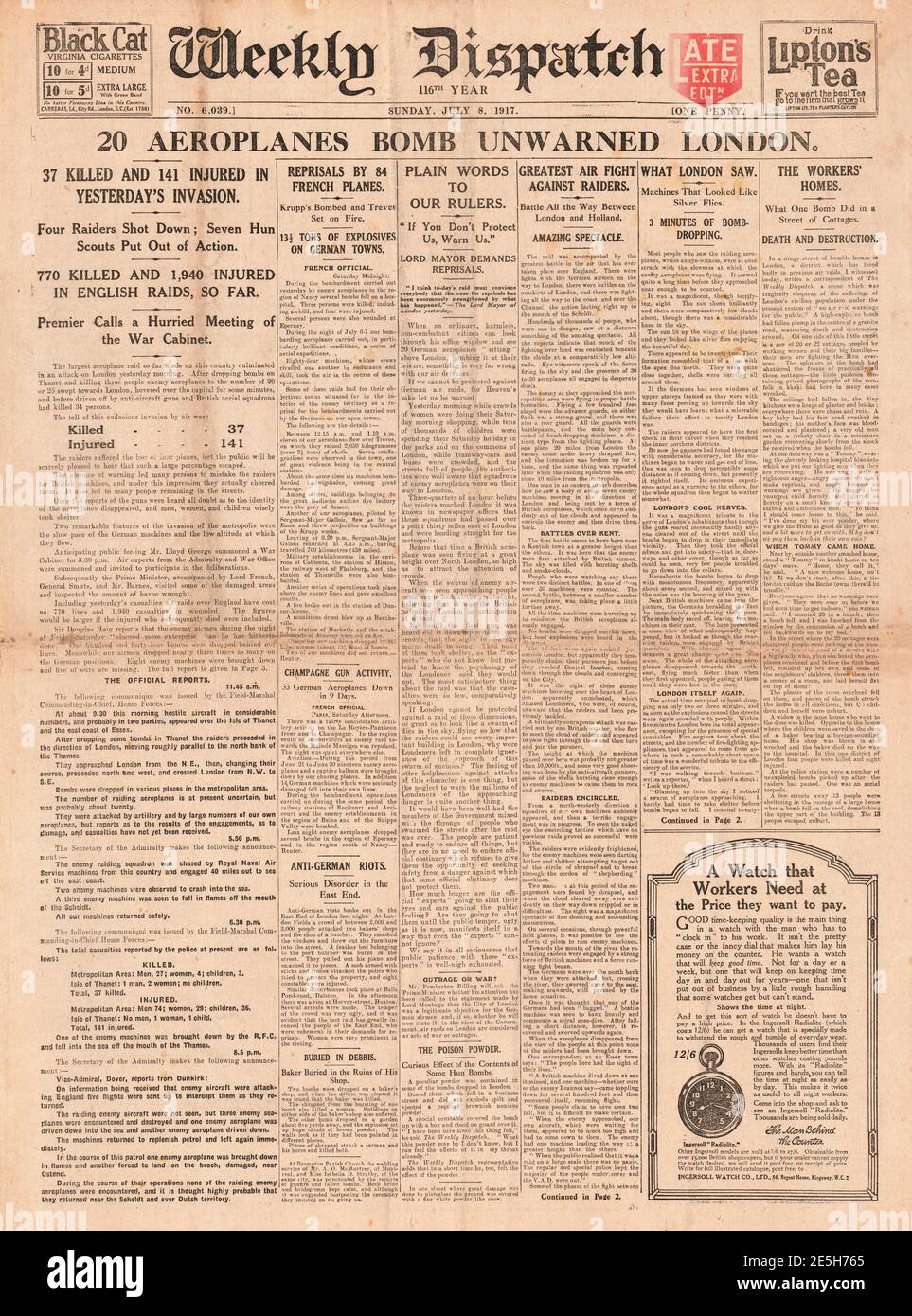 Gotha raids hi-res stock photography and images - Alamy