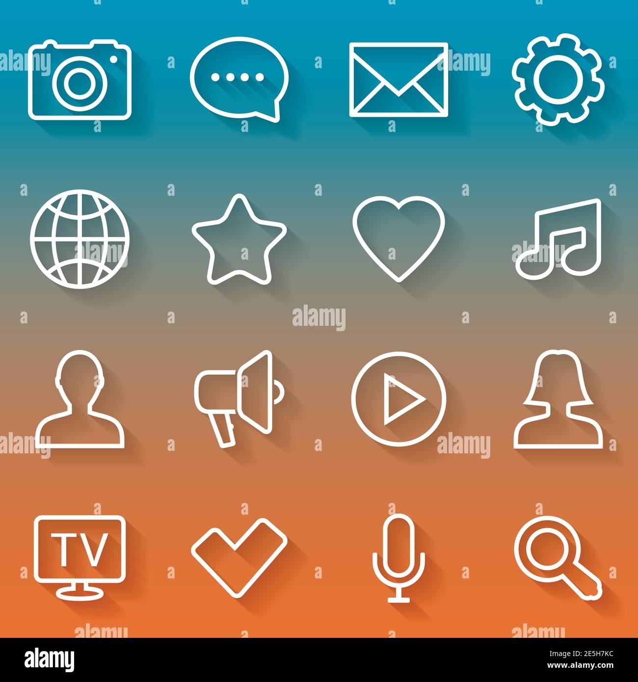 Set gradient button icons design hi-res stock photography and images ...