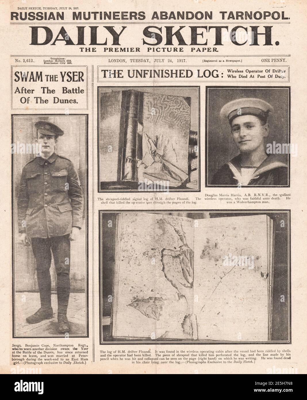 1917 Daily Sketch Battle of Otranto Straits Stock Photo - Alamy