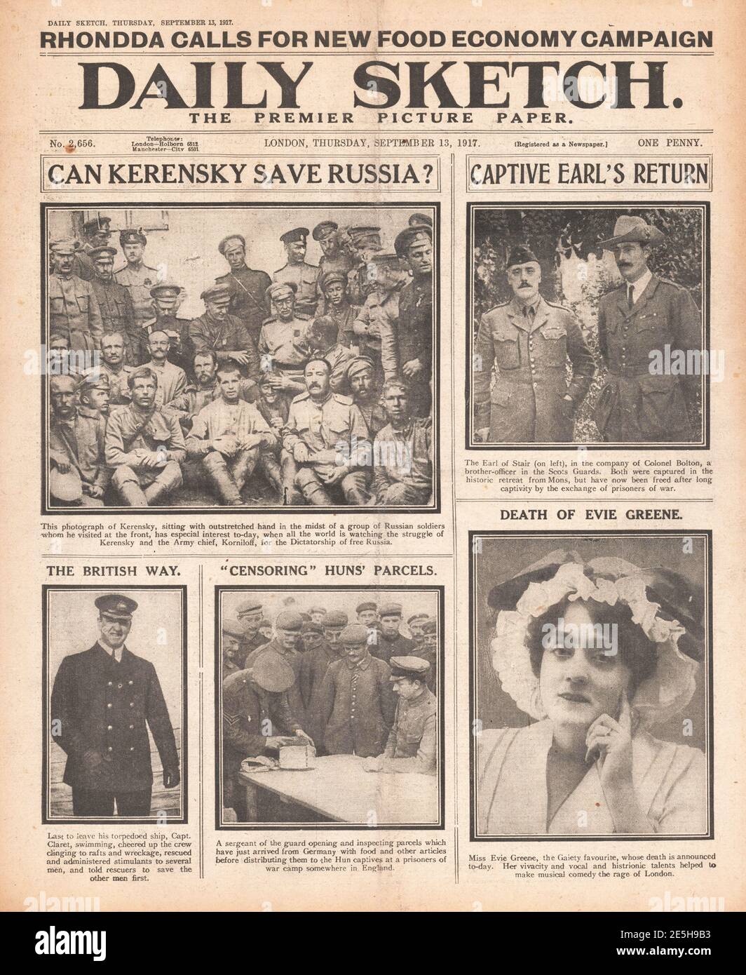 Russian newspaper 1917 hi-res stock photography and images - Alamy