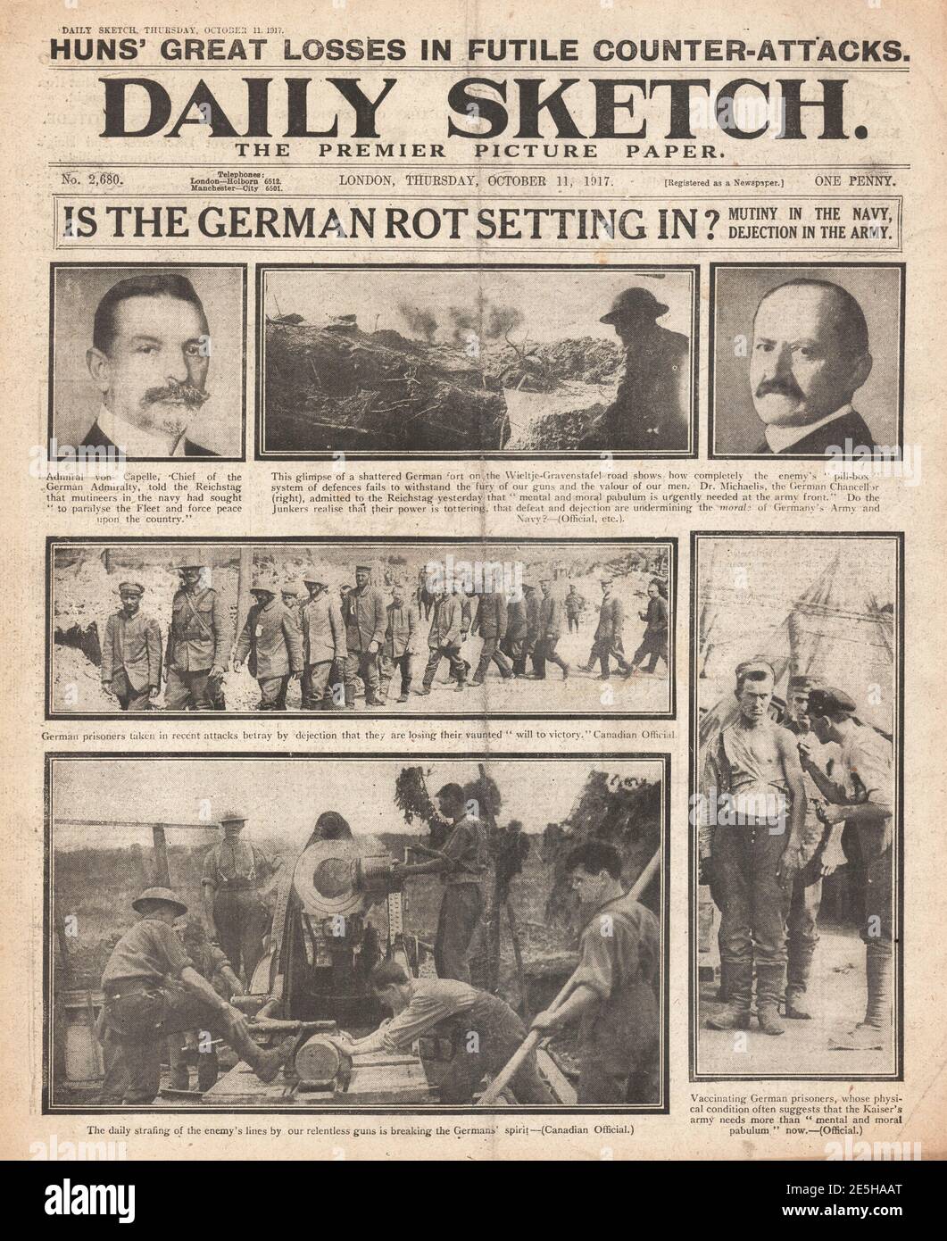 1917 Daily Sketch Mutiny in the German Navy Stock Photo - Alamy