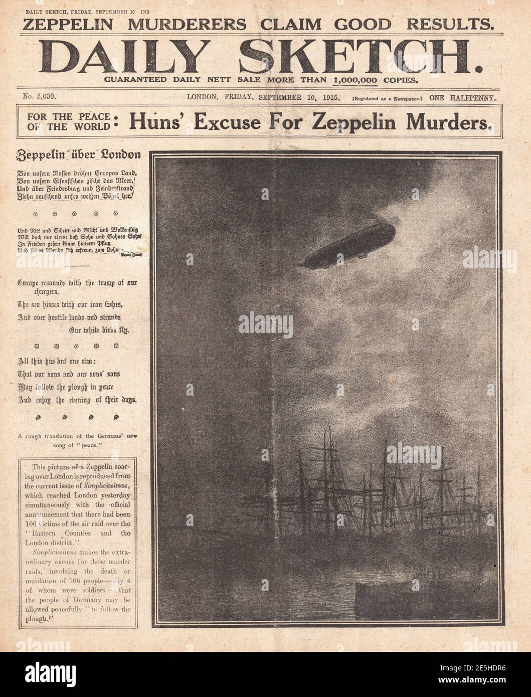 Zeppelin Raid On London High Resolution Stock Photography and Images ...