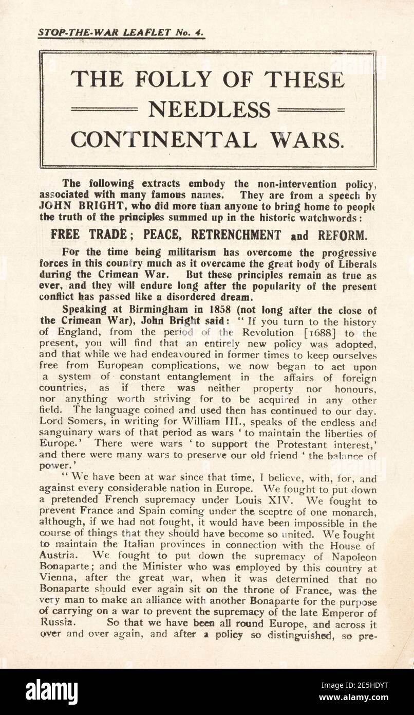 Pacifist world war 1 hi-res stock photography and images - Alamy