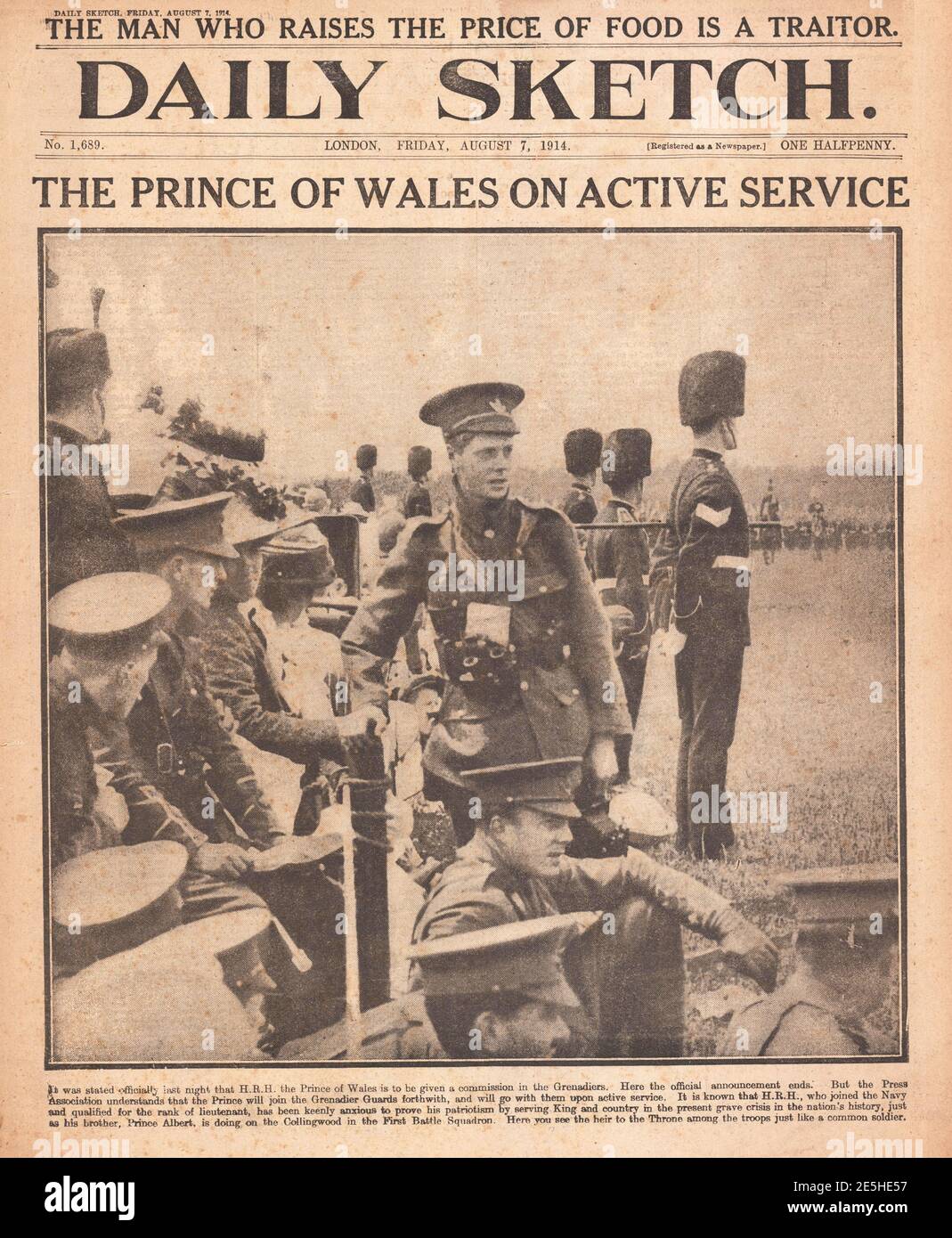 World war one prince wales hi-res stock photography and images - Alamy