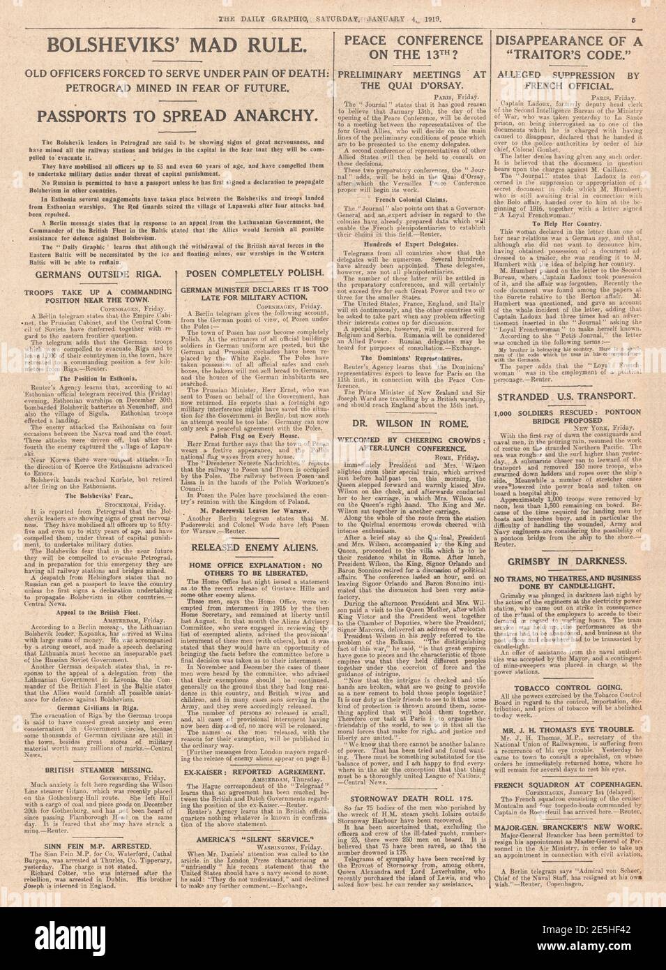 1919 newspaper hi-res stock photography and images - Alamy