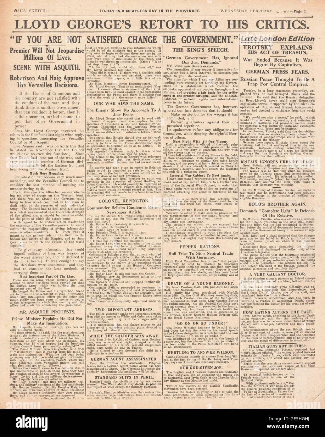 David lloyd george speech hi-res stock photography and images - Alamy