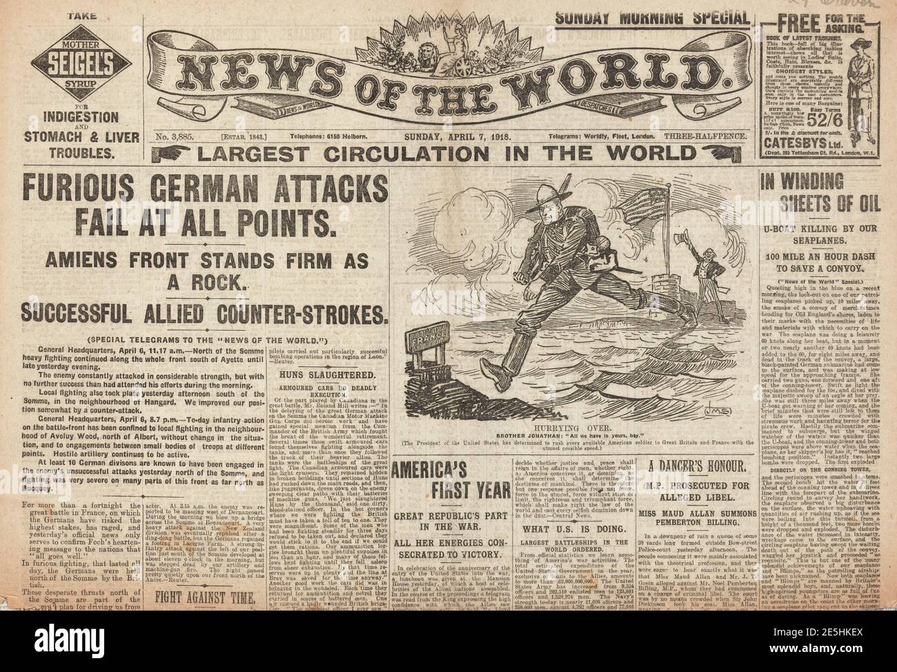 1918 News of the World Spring Offensive Stock Photo - Alamy