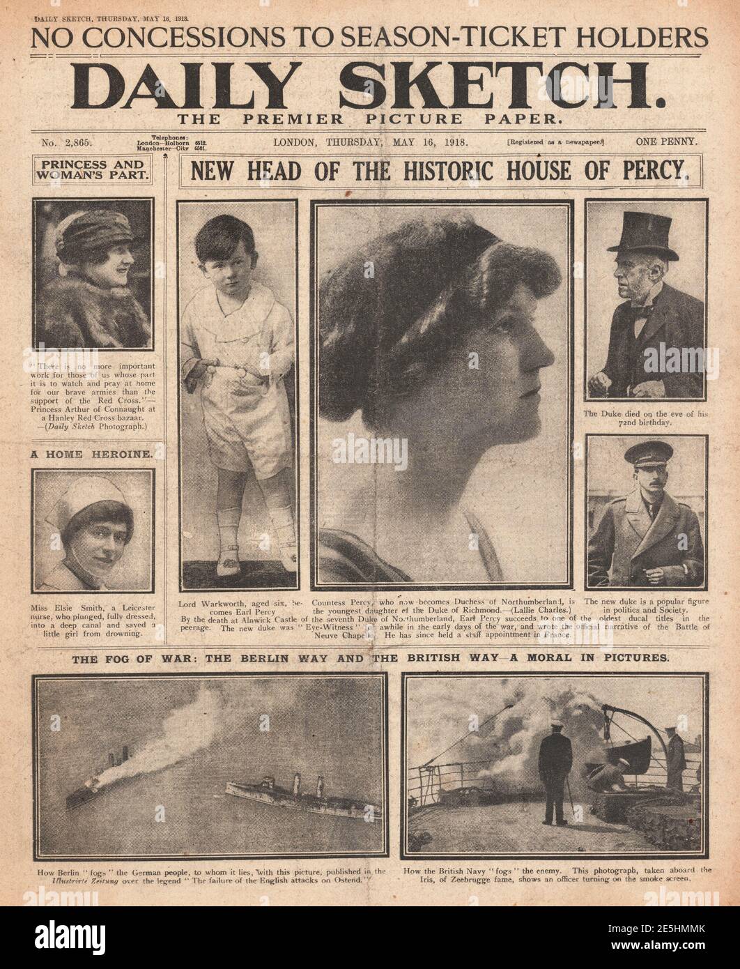 1918 Daily Sketch Alan Percy, Duke of Northumberland Stock Photo - Alamy