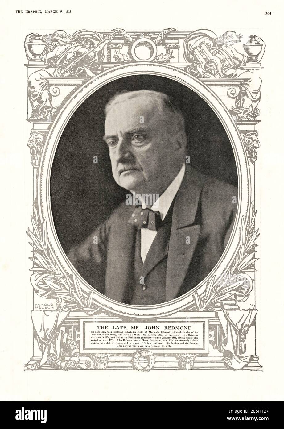 1918 The Graphic Death of John Redmond MP Stock Photo - Alamy
