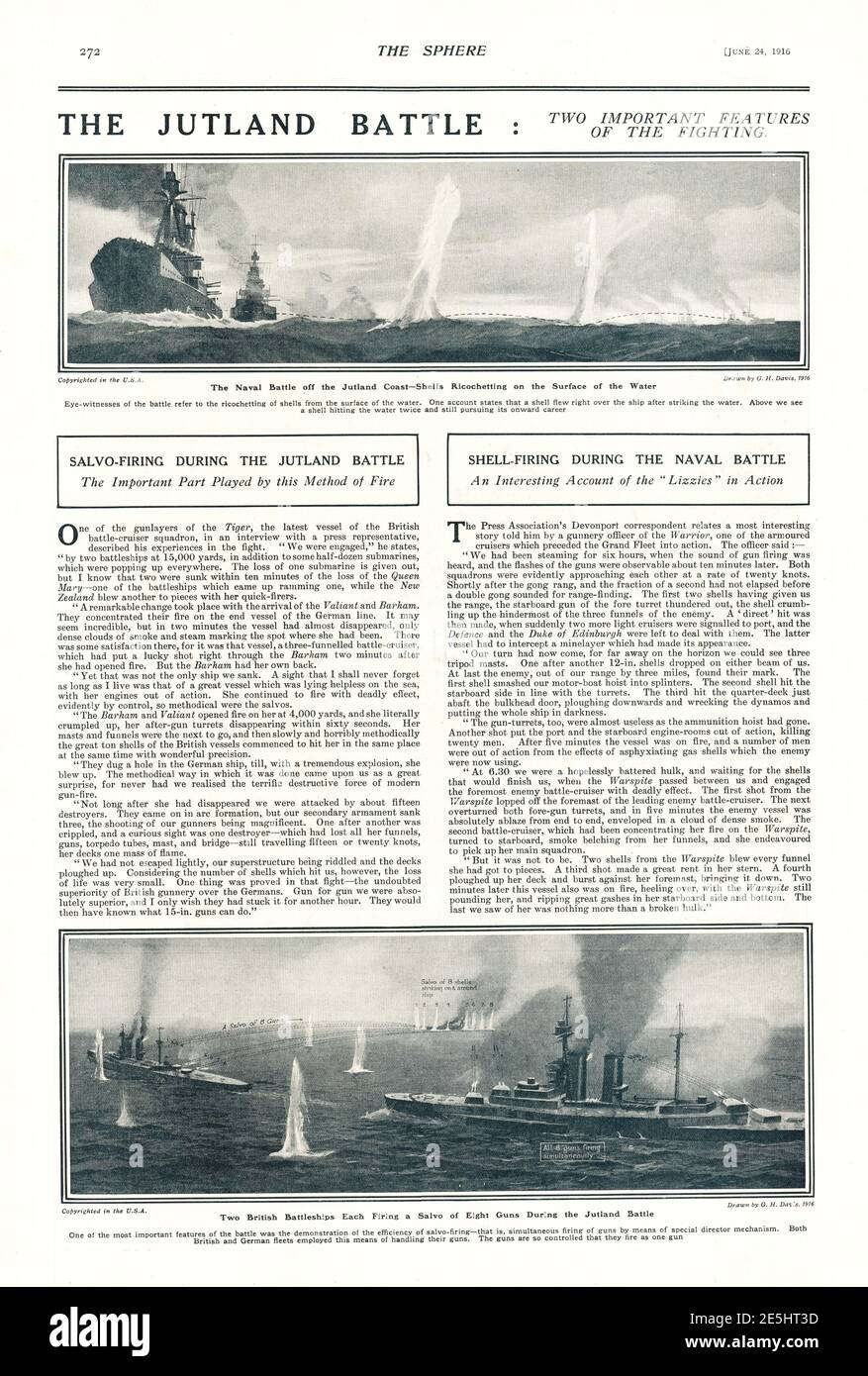 1916 The Sphere Battle of Jutland Stock Photo - Alamy