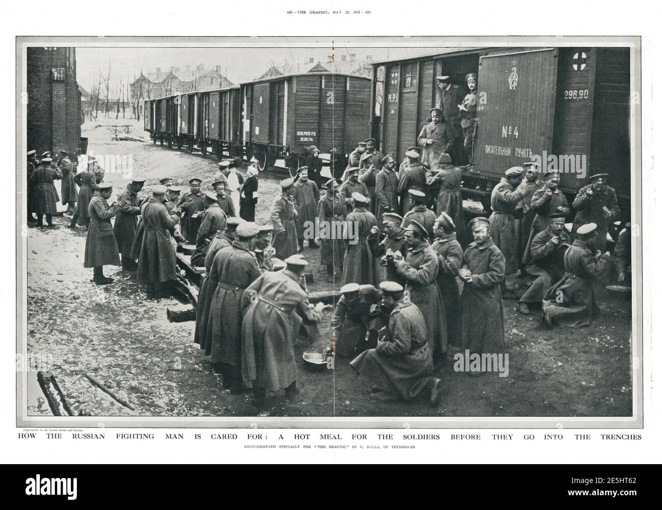 1915 The Graphic Russians troops en route to the Eastern Front Stock ...