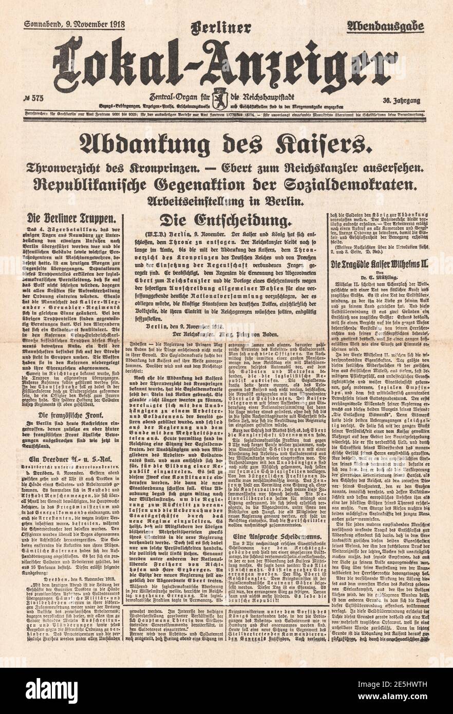 Front page german war newspaper hi-res stock photography and images - Alamy