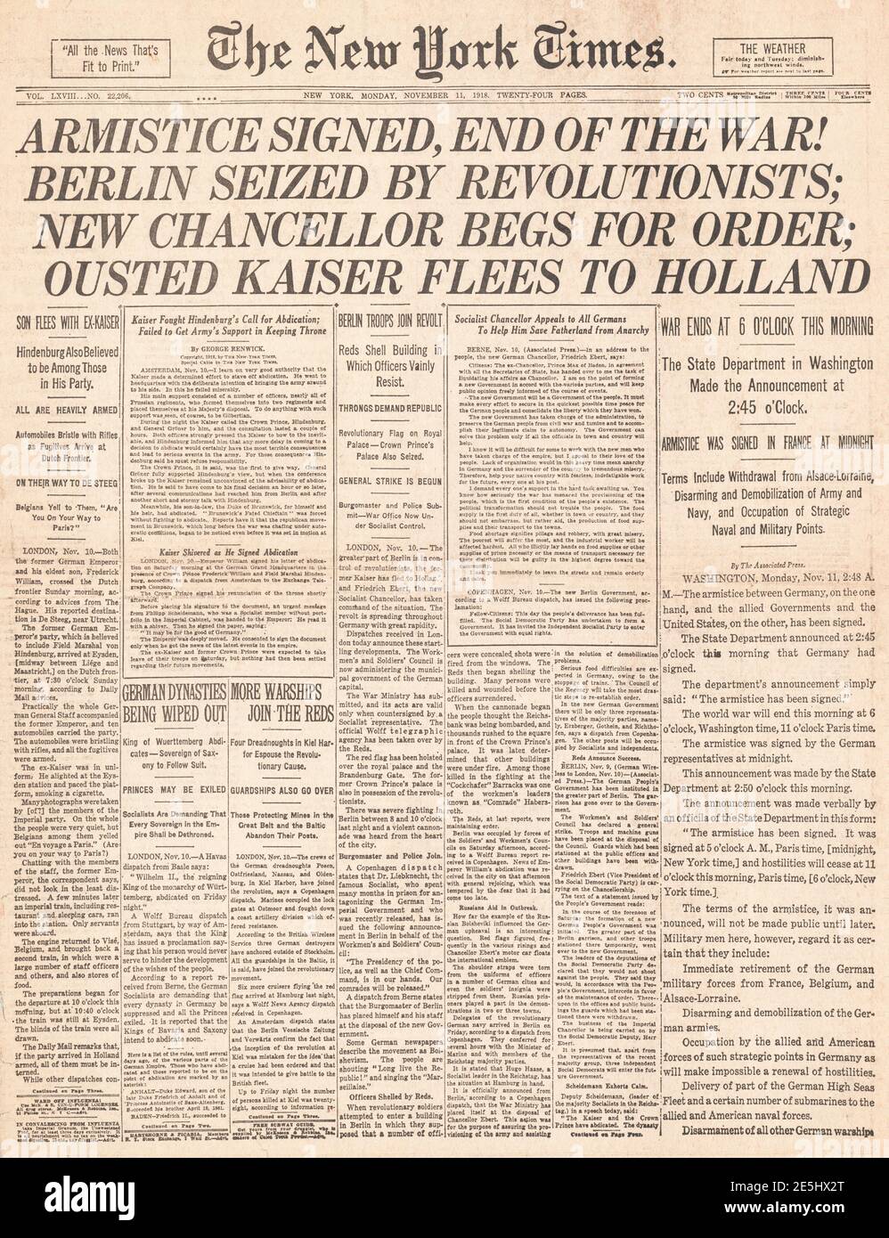 World war one end newspaper hi-res stock photography and images - Alamy